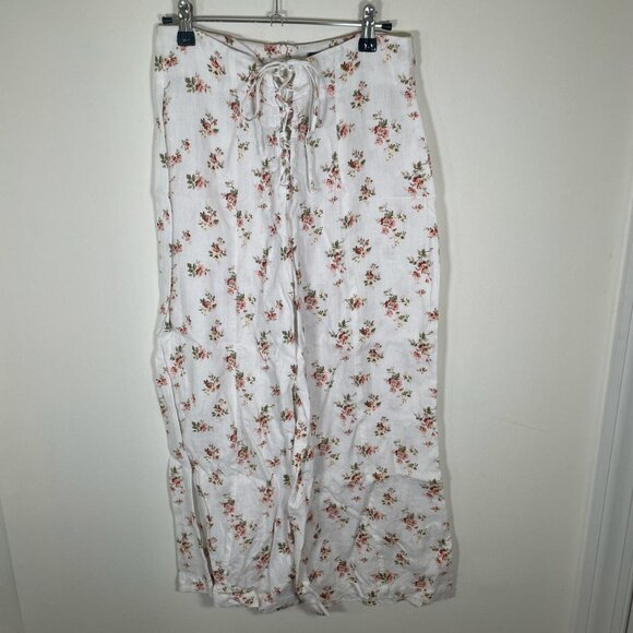 Reformation | Pants & Jumpsuits | Reformation Creed Laceup Floral Print ...